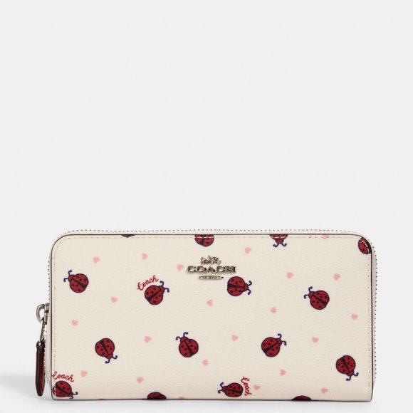 Coach | Bags | Nwt Coach Accordion Zip Wallet With Ladybug Print | Poshmark